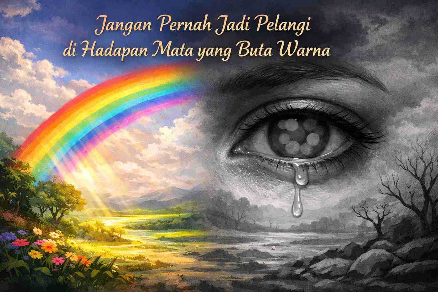 Jangan Pernah Jadi Pelangi Di Hadapan Mata Yang Buta Warna - Majelis ...